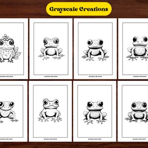 50 Cute Frog Animal Coloring Page Book, Woodland Wildlife Fantasy ...