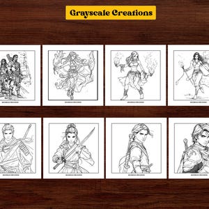 50 Tribal Warriors Realistic Coloring Page Book, Fantasy Creatures ...