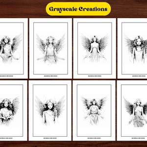 50 Angel Coloring Page Book, Fantasy Enchanted Creatures, Birthday ...