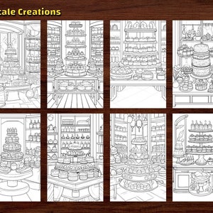 50 Magical Bakery Coloring Page Book, Printable PDF Sheet, Instant ...