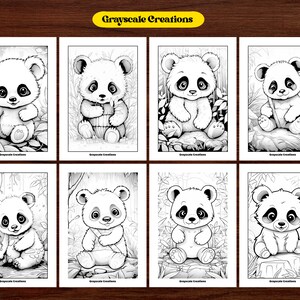 50 Cute Panda Coloring Page Book, Printable PDF Sheets, Instant ...
