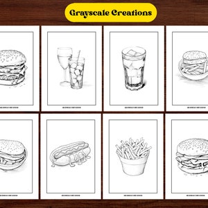 50 Fast Food Coloring Page Book, Food Beverage Drinks Culinary ...