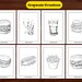 50 Fast Food Coloring Page Book, Food Beverage Drinks Culinary ...