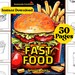 50 Fast Food Coloring Page Book, Food Beverage Drinks Culinary ...