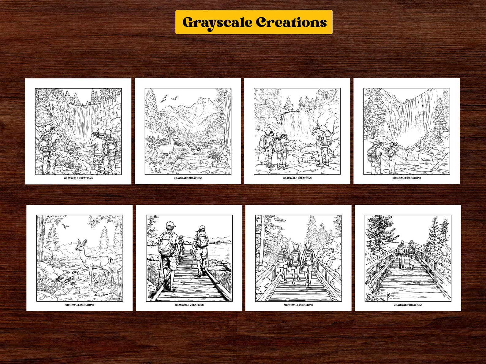 50 Campfire Nights Coloring Page Book, Camping Bold Lines Mindfulness ...