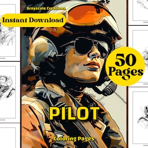 50 Pilot Coloring Page Book, People Human Profession Coloring Pages ...