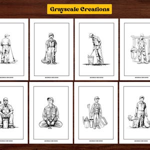 50 Janitor Coloring Page Book, People Human Profession Coloring Pages ...