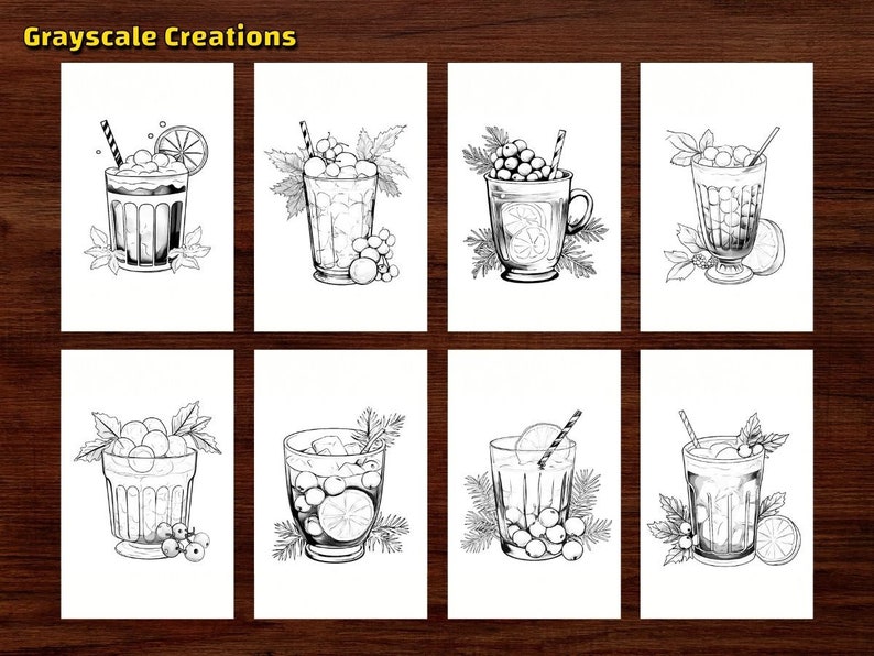 50 Winter Drinks Coloring Page Book, Cozy Beverage Cinnamon Chritsmas ...