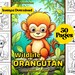50 Cute Gorilla Coloring Page Book, Printable PDF Sheets, Instant ...