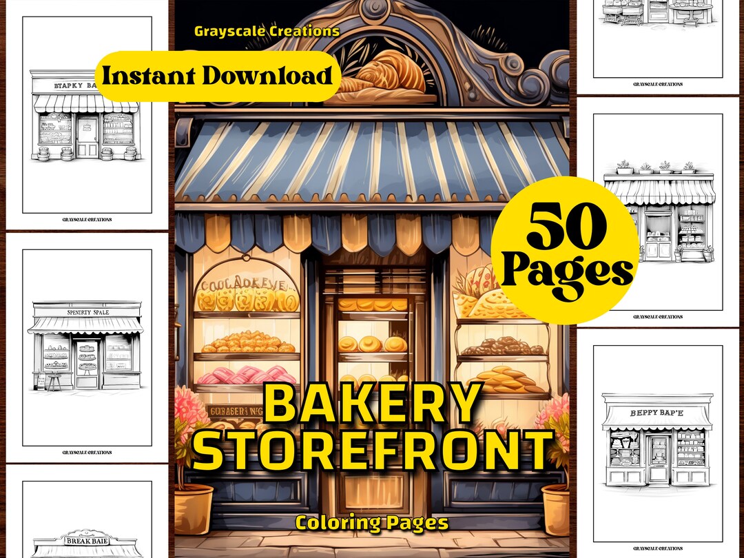 50 Bakery Storefront Coloring Page Book, House Interior Design ...