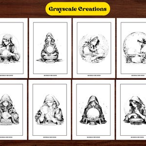 50 Fortune Teller Coloring Page Book, Halloween Cartoon Creepy ...