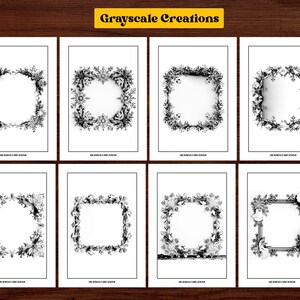 50 Snowflake Frame Coloring Page Book, Christmas Creature Xmas Winter ...