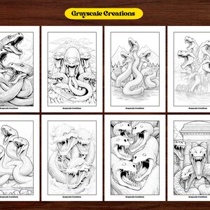 50 Scary Hydra Coloring Page Book, Printable PDF Sheets, Instant ...