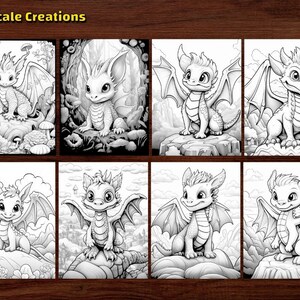 50 Cute Baby Dragon Coloring Page Book Printable PDF Sheets - Etsy