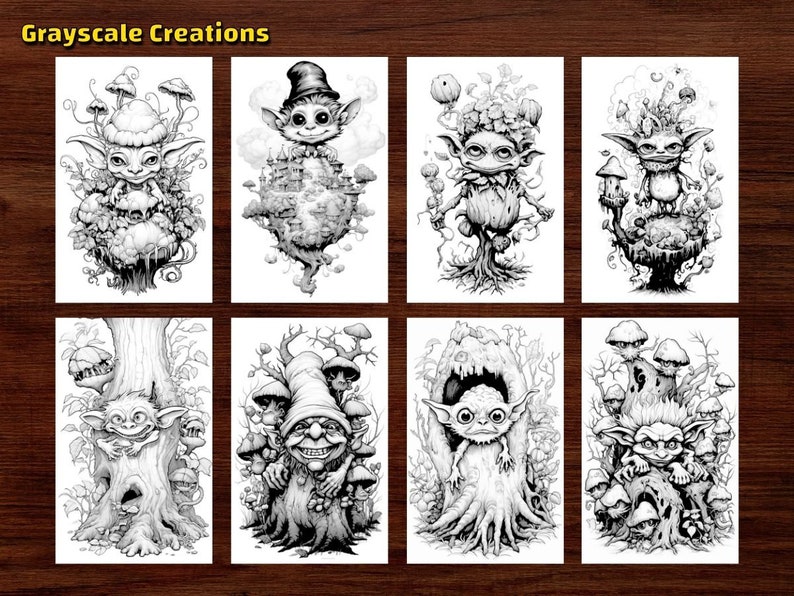 50 Cute Goblin Coloring Page Book Printable PDF Sheets - Etsy UK