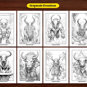 50 Minotaur Coloring Page Book, Printable PDF Sheets, Instant Download ...