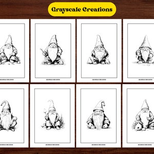 50 Village Gnome Coloring Page Book, Fantasy Enchanted Creatures ...