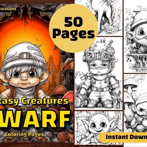 50 Cute Baby Dwarf Coloring Page Book Printable PDF Sheet - Etsy
