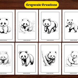 50 Red Panda Animal Coloring Page Book, Woodland Wildlife Fantasy ...