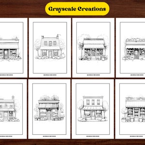 50 Storefront Fall Coloring Page Book, House Interior Design, Printable ...