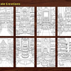 50 Magical Bakery Coloring Page Book, Printable PDF Sheet, Instant ...
