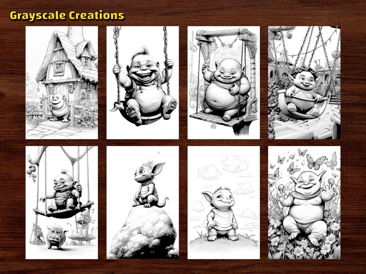 50 Cute Baby Ogre Coloring Page Book Printable PDF Sheet - Etsy UK