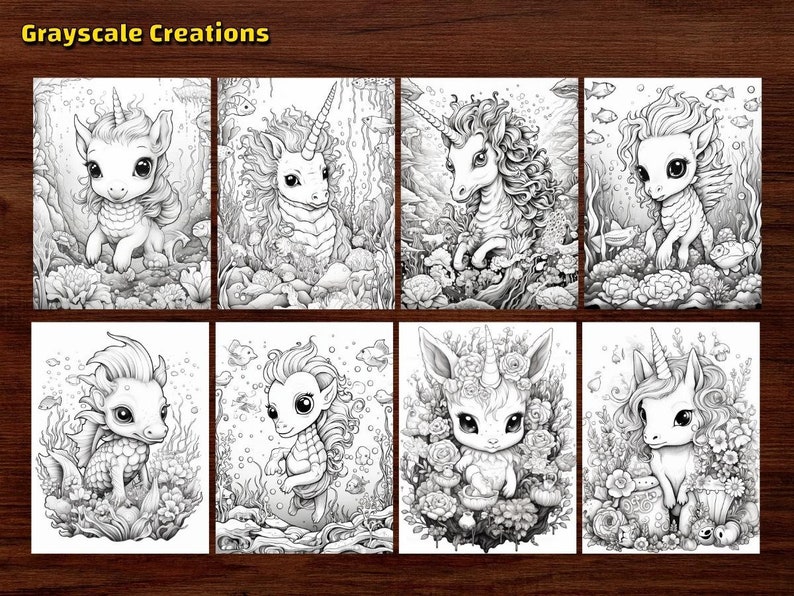 50 Cute Baby Unicorn Coloring Page Book Printable PDF Sheets - Etsy