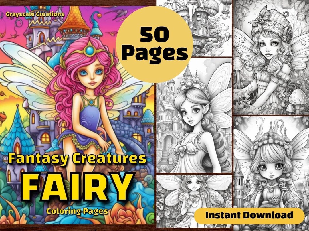 50 Cute Baby Fairy Coloring Page Book Printable PDF Sheets - Etsy