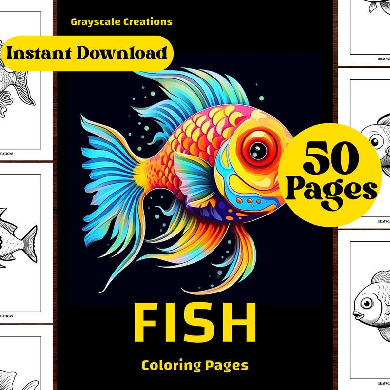 Saltwater Fish Coloring - Etsy