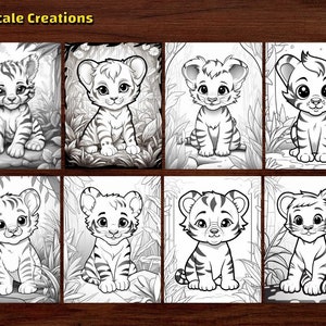 50 Cute Tiger Coloring Page Book Printable PDF Sheet Instant - Etsy