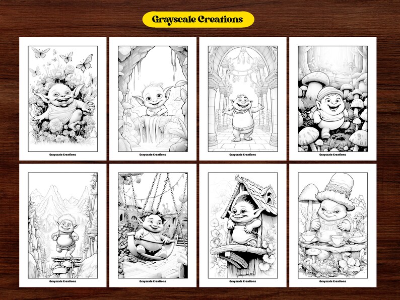 50 Cute Baby Ogre Coloring Page Book, Printable PDF Sheet, Instant ...