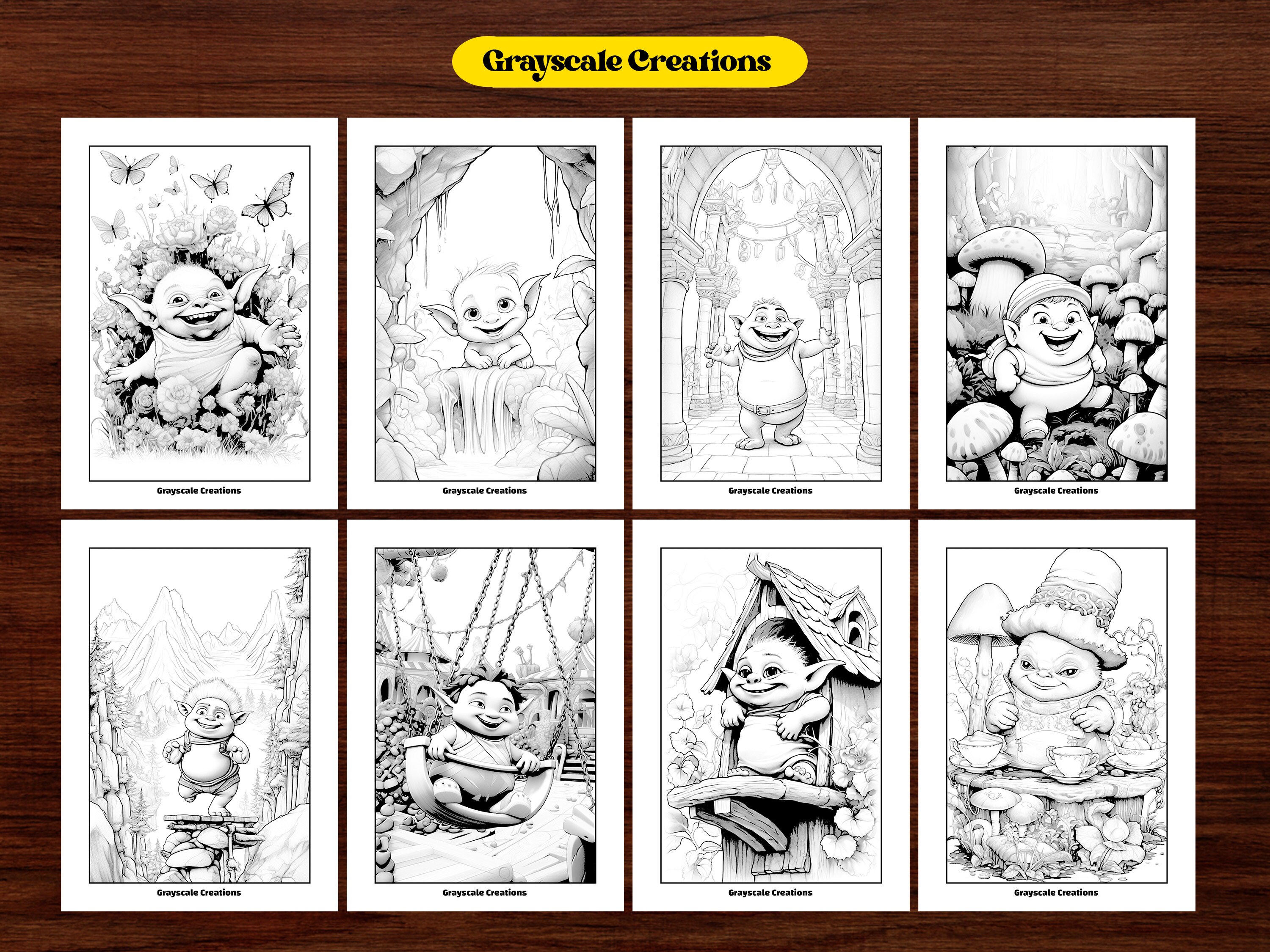 50 Cute Baby Ogre Coloring Page Book, Printable PDF Sheet, Instant ...