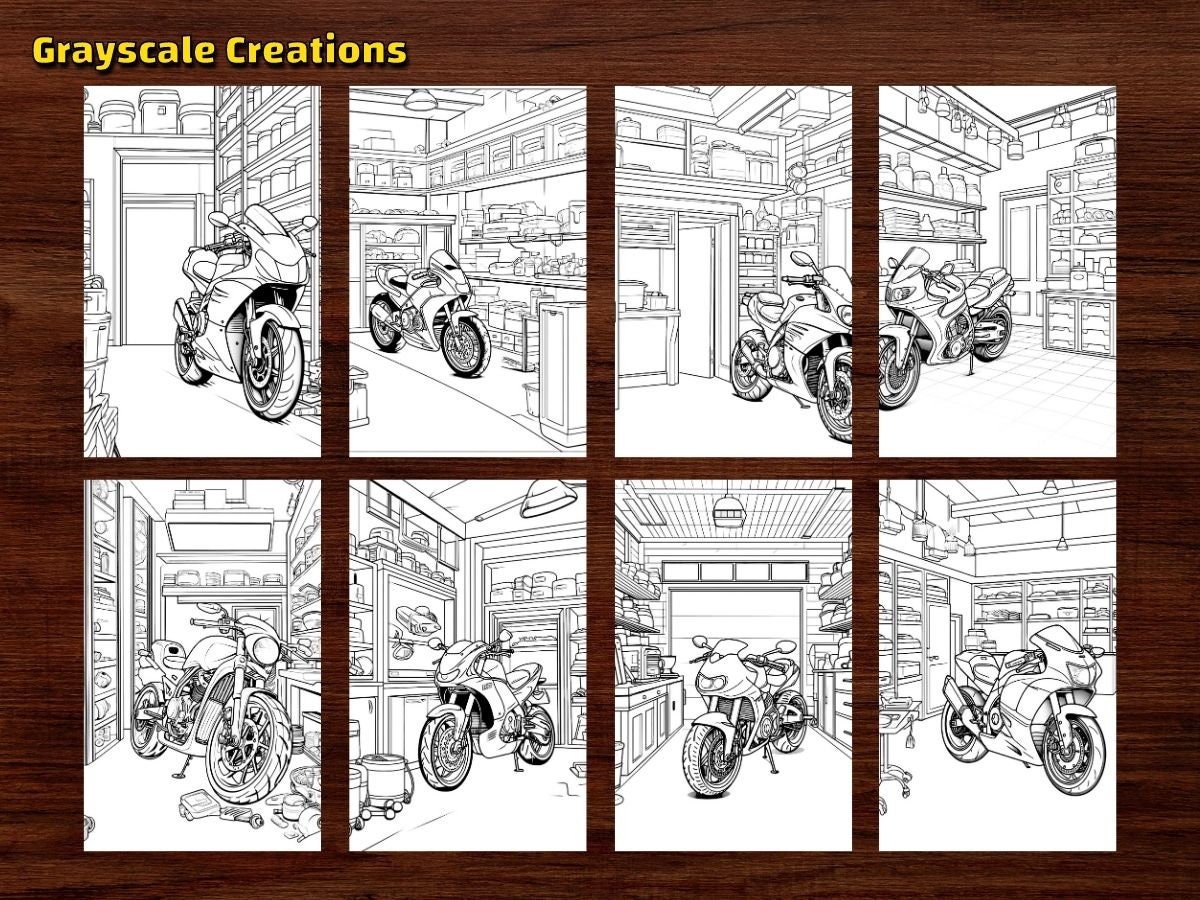 50 Garage Coloring Page Book Printable PDF Sheets Instant - Etsy Australia