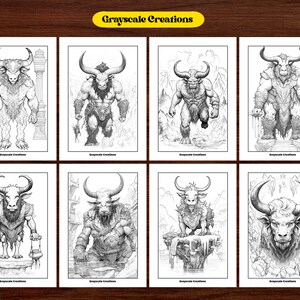 50 Minotaur Coloring Page Book, Printable PDF Sheets, Instant Download ...