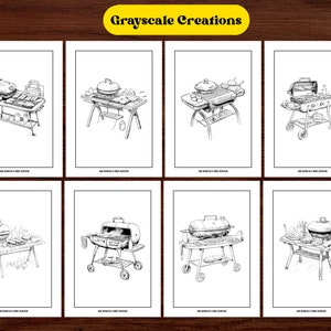 50 BBQ Coloring Page Book, Food Beverage Drinks Culinary, Printable PDF ...