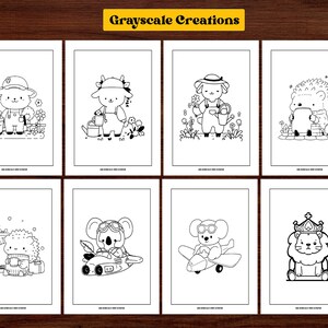 50 Dressed-up Animals Coloring Page Book, Easter Activity, Cozy Kawaii ...