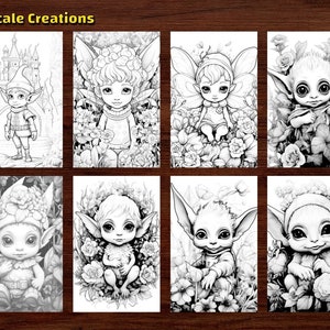 50 Cute Baby Elf Coloring Page Book, Printable PDF Sheet, Instant ...