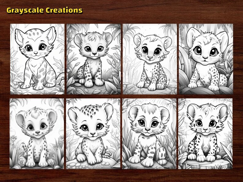 50 Cute Cheetah Coloring Page Book Printable PDF Sheets - Etsy