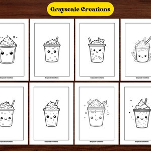 50 Bubble Tea Coloring Page Book, Beverage Food Kawaii Doodle, Birthday ...