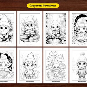 50 Cute Baby Gnome Coloring Page Book, Printable PDF Sheet, Instant ...