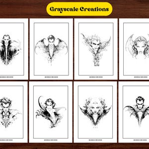 50 Vampire Coloring Page Book, Halloween Cartoon Creepy, Printable PDF ...