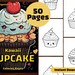 50 Cupcake Coloring Page Book Sweet Cake Food Cute Kawaii - Etsy