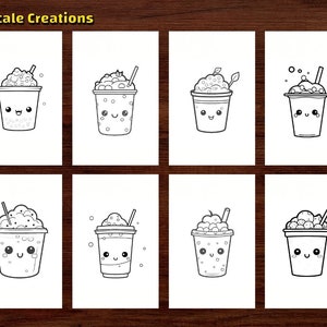 50 Bubble Tea Coloring Page Book Beverage Food Kawaii Doodle - Etsy