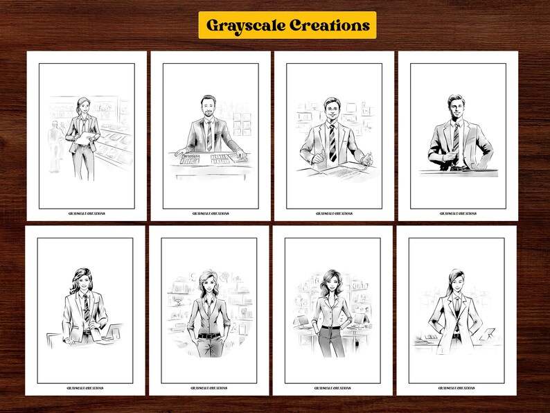 50 Salesperson Coloring Page Book, People Human Profession Coloring ...