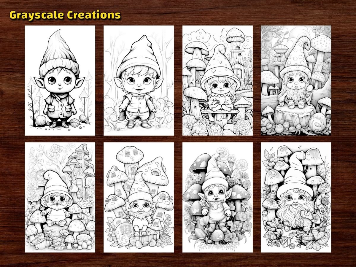 50 Cute Baby Gnome Coloring Page Book Printable PDF Sheet - Etsy
