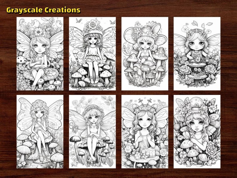 50 Cute Baby Fairy Coloring Page Book Printable PDF Sheets - Etsy