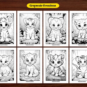 50 Cute Tiger Coloring Page Book, Printable PDF Sheet, Instant Download ...