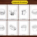 50 Fast Food Coloring Page Book, Food Beverage Drinks Culinary ...