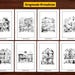 50 Dollhouse Coloring Page Book, Nature House Interior Design ...