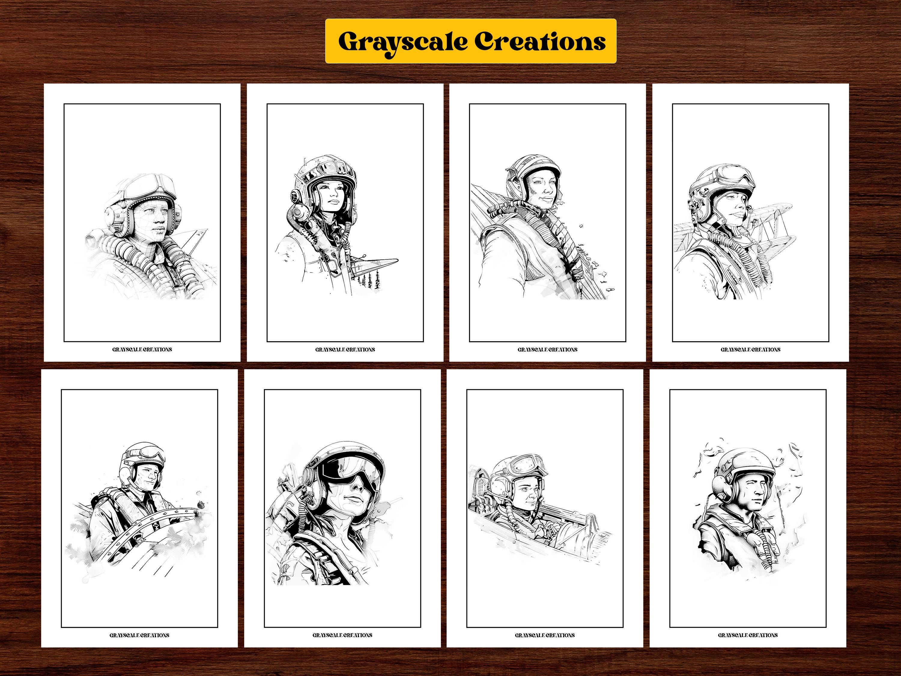 50 Pilot Coloring Page Book, People Human Profession Coloring Pages ...